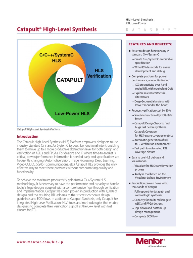 Catapult High Level Synthesis | PDF | Logic Synthesis | Electronic Design