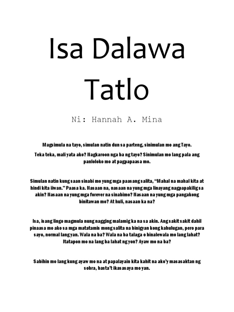 Isa Dalawa Tatlo | PDF