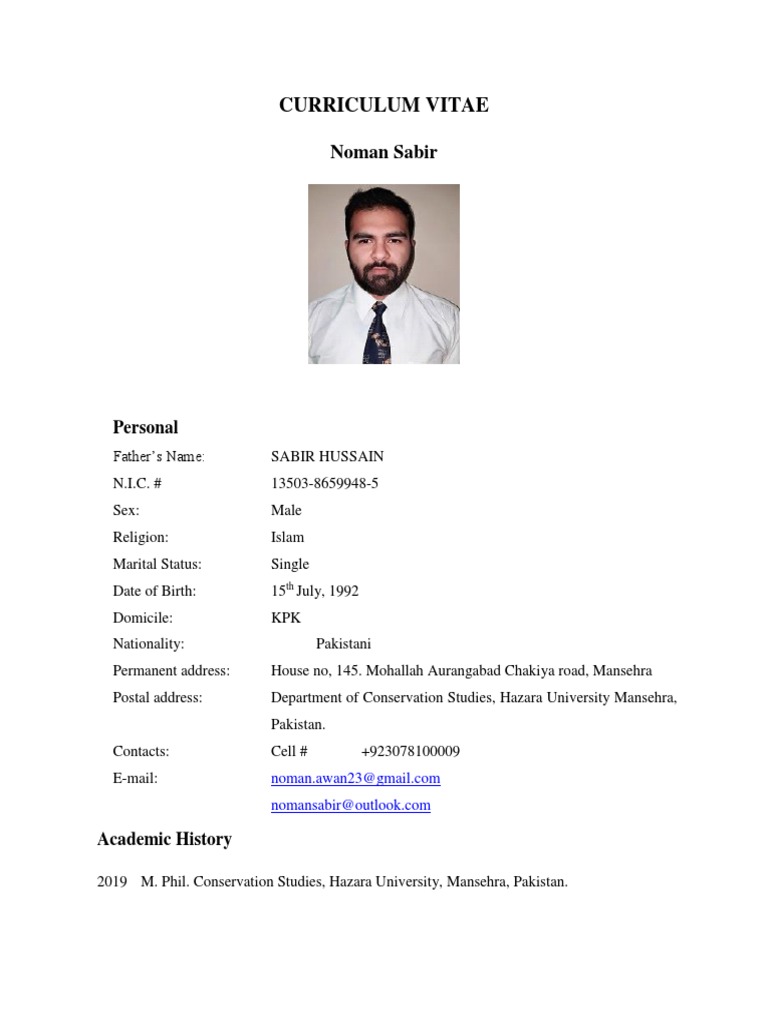 Noman CV | PDF | Pakistan
