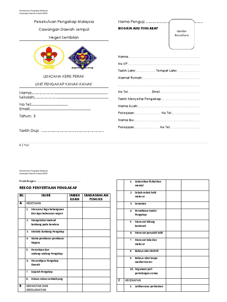 Modul Lencana Keris Perak 1 (LS) PDF | PDF