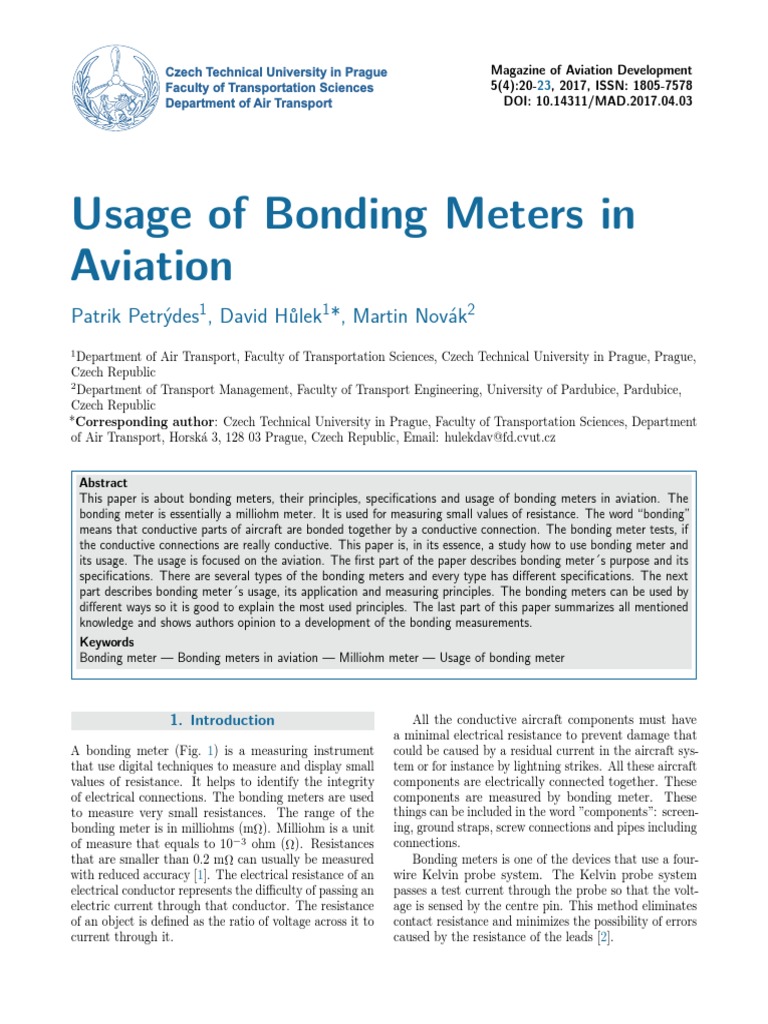 Usage of Bonding Meters | Download Free PDF | Electrical Resistance And ...