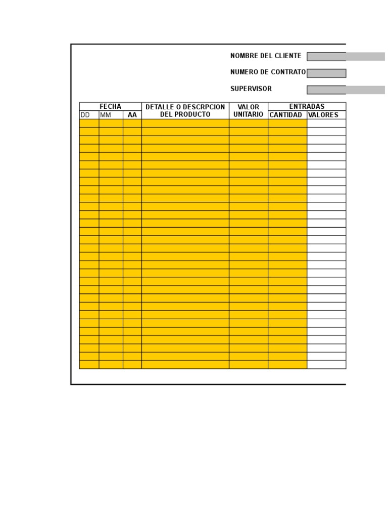 Formato de Kardex | PDF