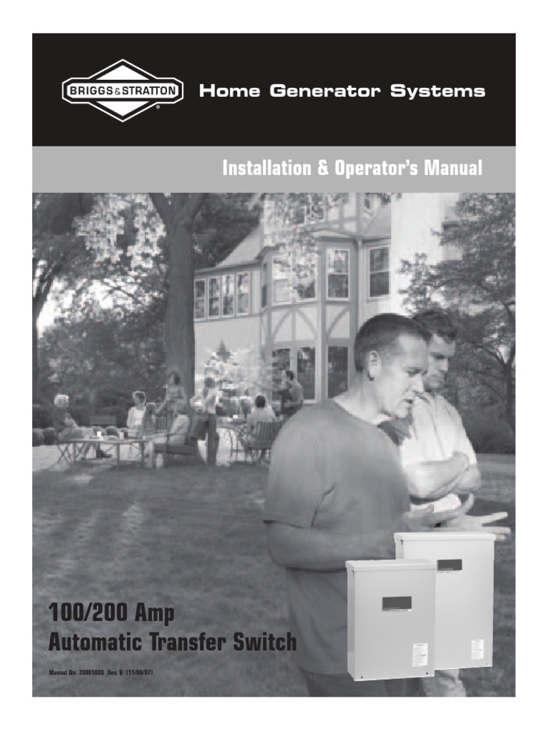 100/200 Amp Automatic Transfer Switch: Installation & Operator's Manual ...