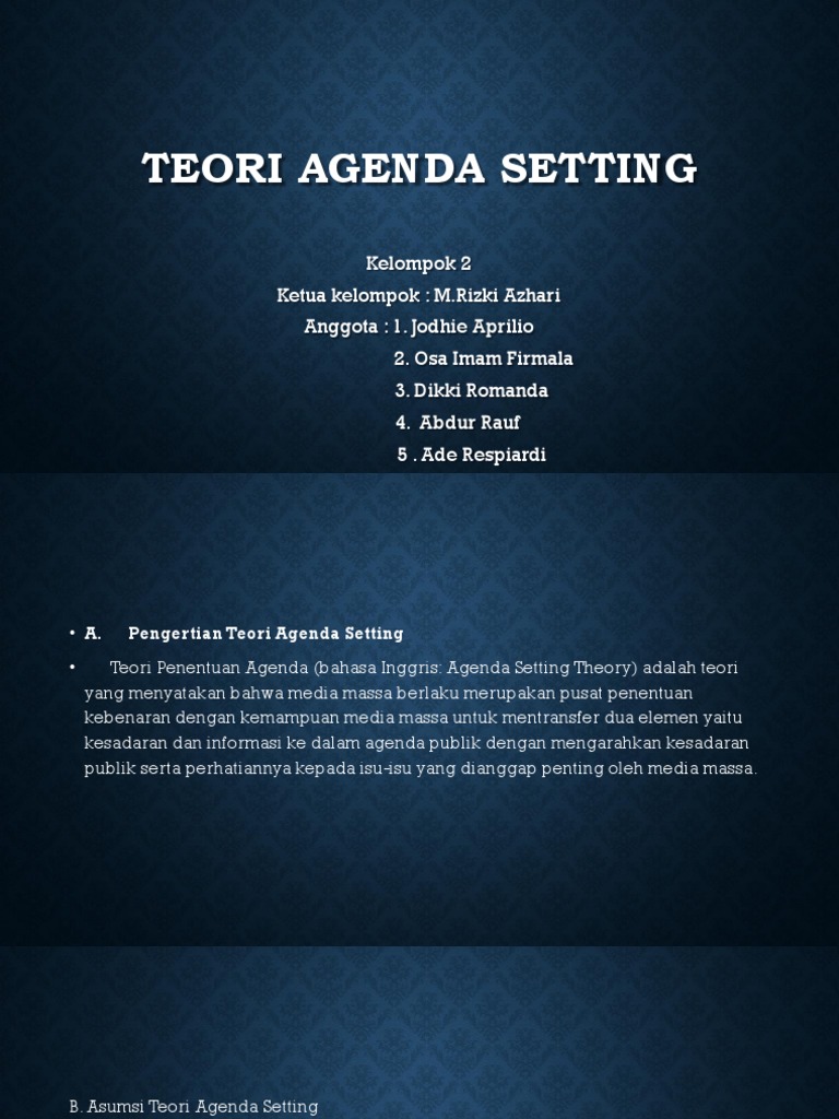 Teori Agenda Setting | PDF
