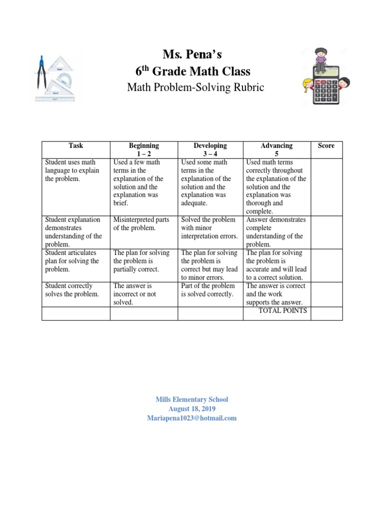 Math Class Rubric | PDF