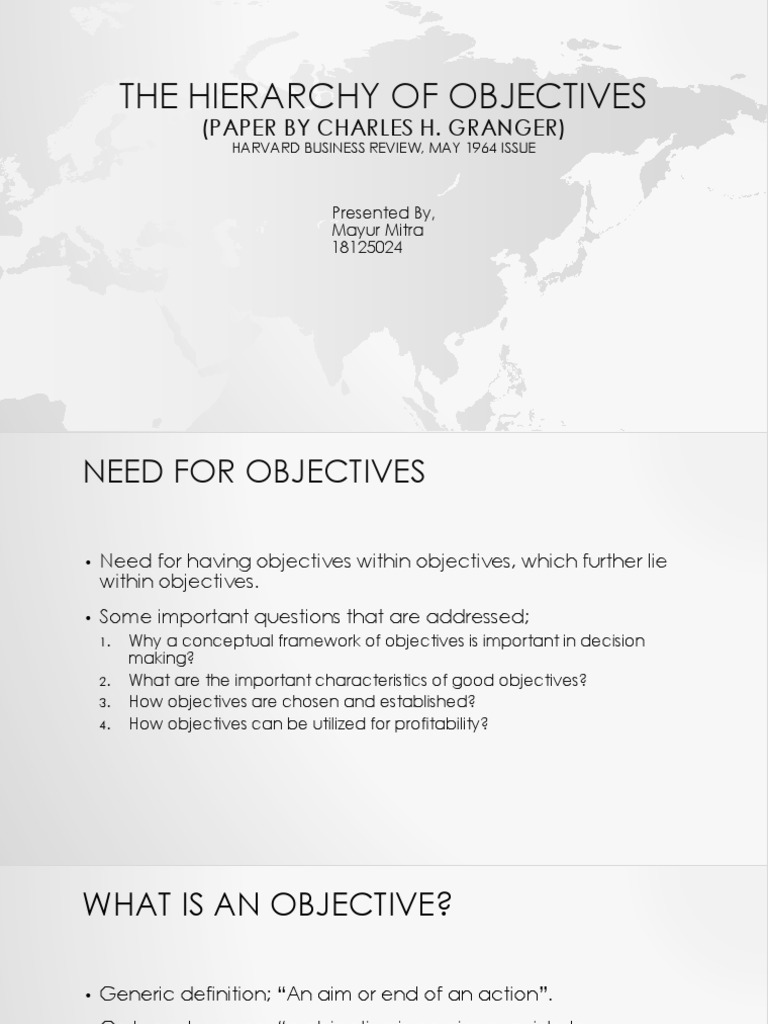 Hierarchy of Objectives | PDF | Goal | Design