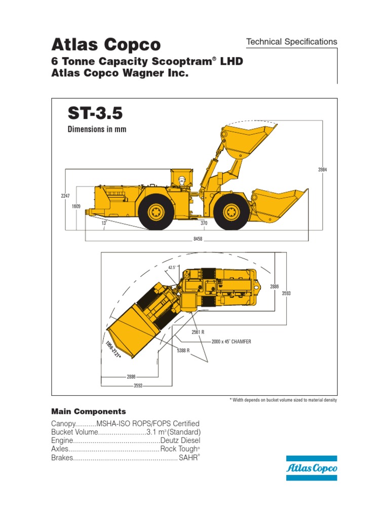 Specs - Atlas Copco ST-3.5 | PDF | Vehicles | Motor Vehicle
