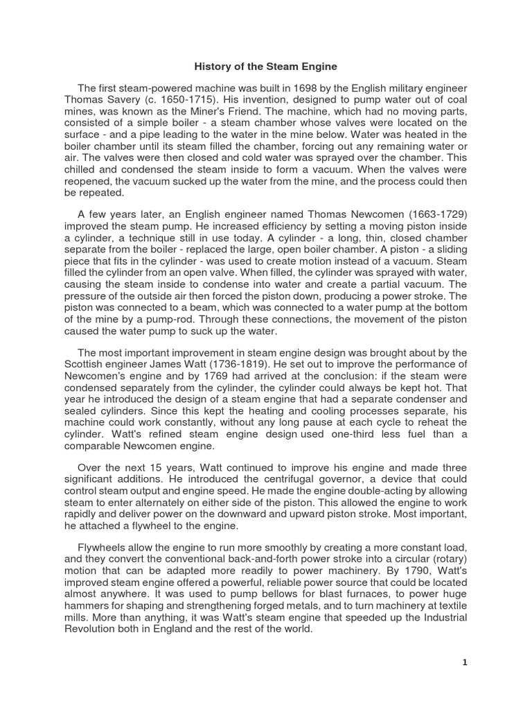 Evolution of the Steam Engine | PDF | Steam Engine | Internal ...