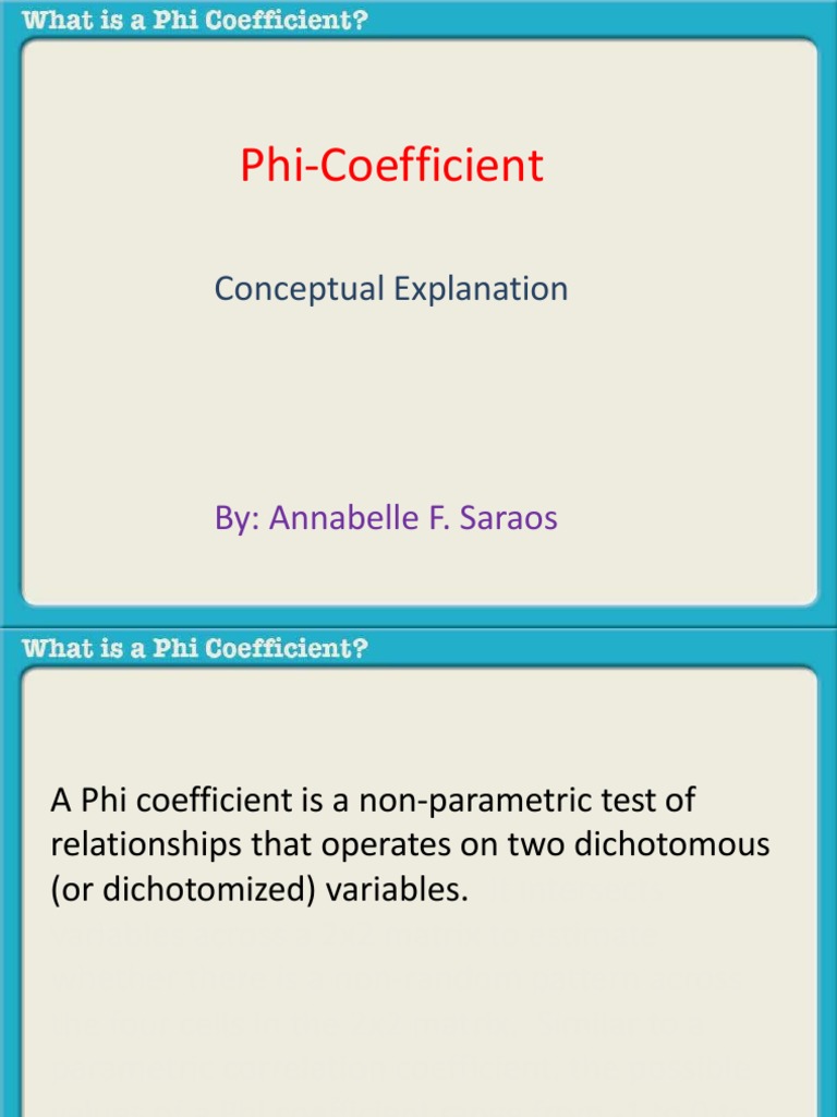 Understanding the Phi Coefficient | PDF | Correlation And Dependence ...