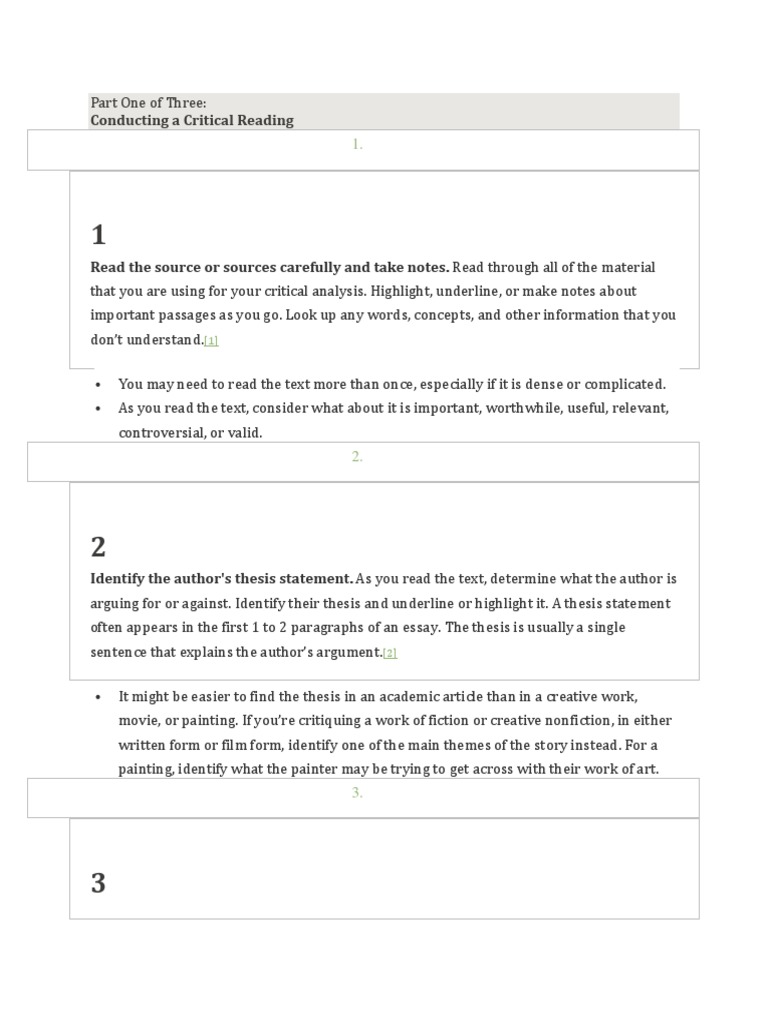Critical Analysis | PDF | Essays | Citation