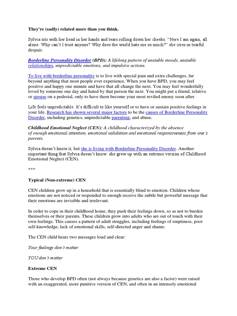 Borderline Personality Disorder: (BPD) : A Lifelong Pattern of Unstable ...