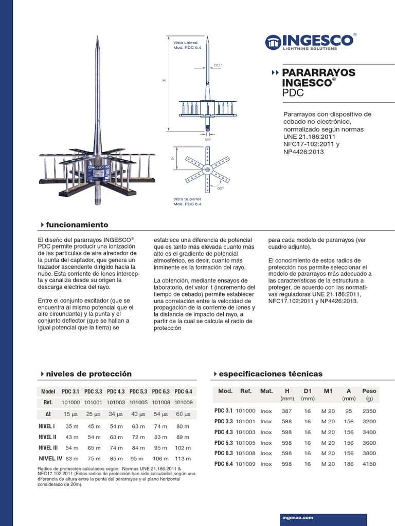 Pararrayos PDC Es Une Pararrayo | PDF | Relámpago | Electricidad