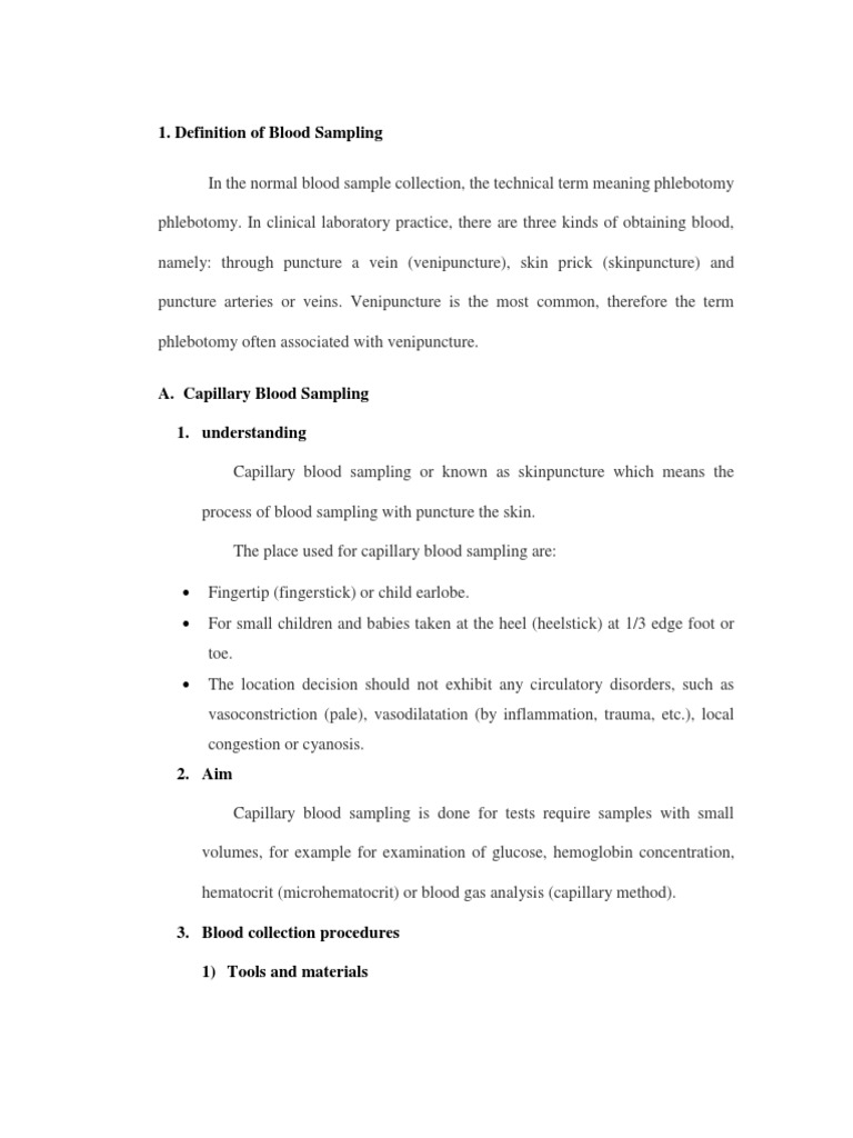 Blood Sampling Techniques Explained | PDF | Blood Plasma | Blood