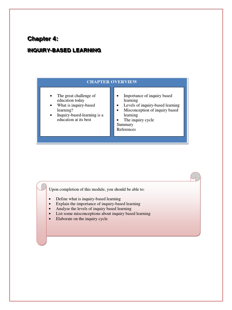 Chapter 4.inquiry | PDF | Inquiry Based Learning | Inquiry