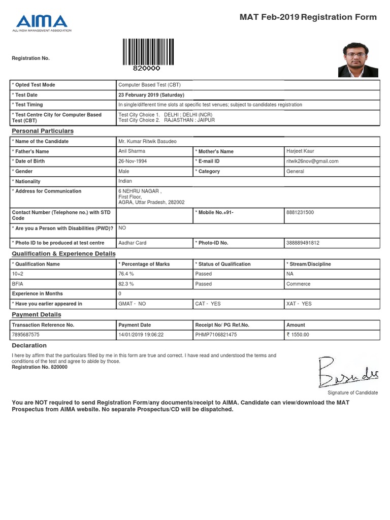 Mat Form | Download Free PDF | Business