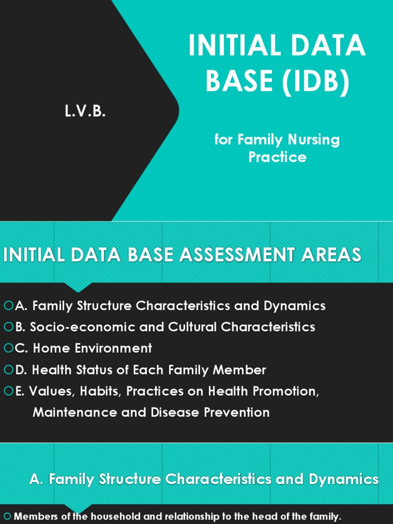 Initial Data Base (Idb) : For Family Nursing Practice | PDF | Family ...