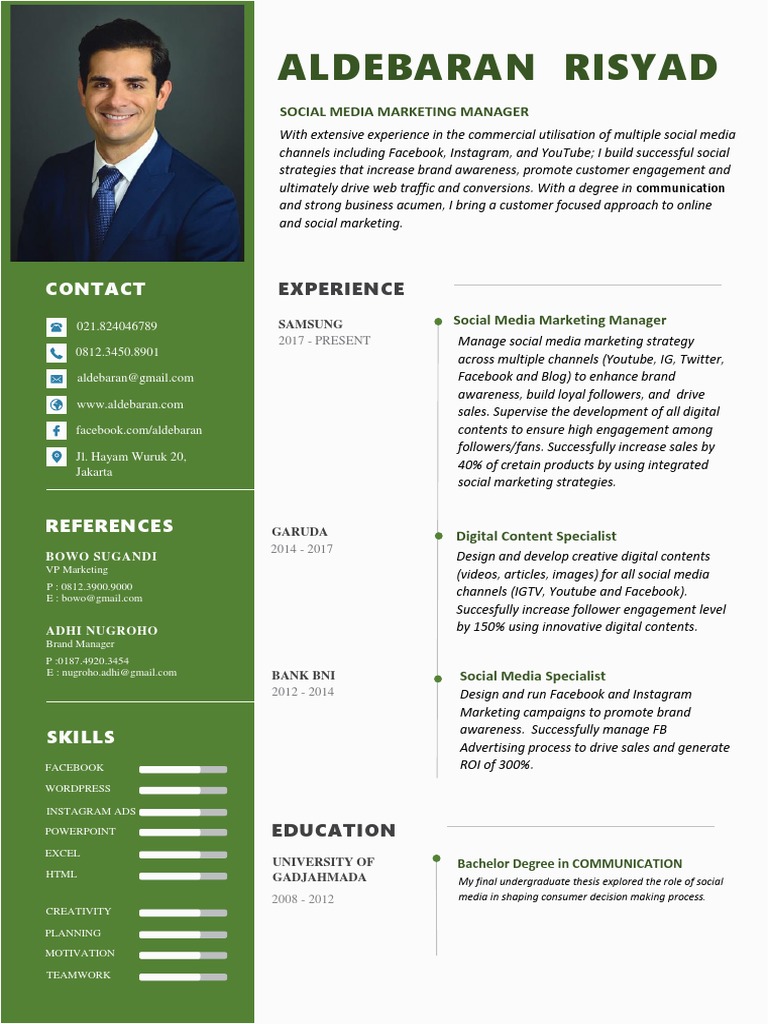 CV Template 5 | PDF | Social Media Marketing | Social Media