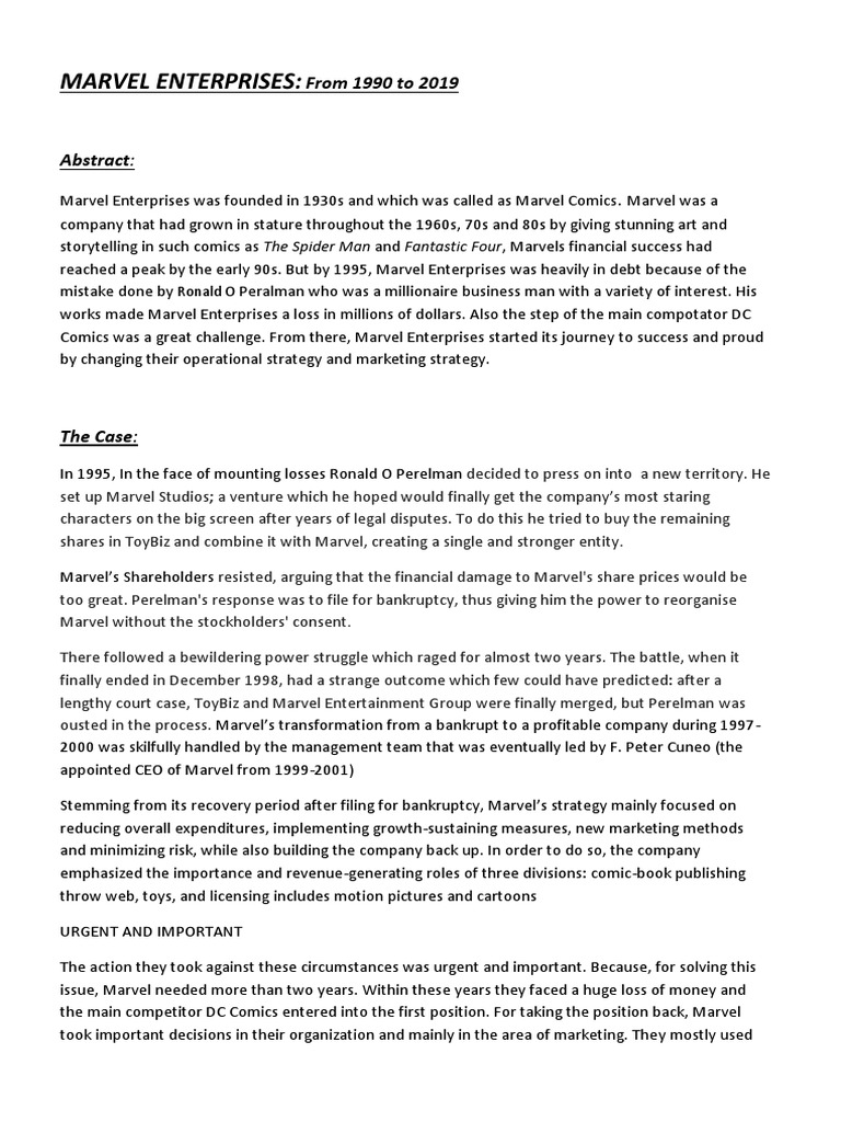 Marvel Enterprises | PDF | Marvel Entertainment | Marvel Comics