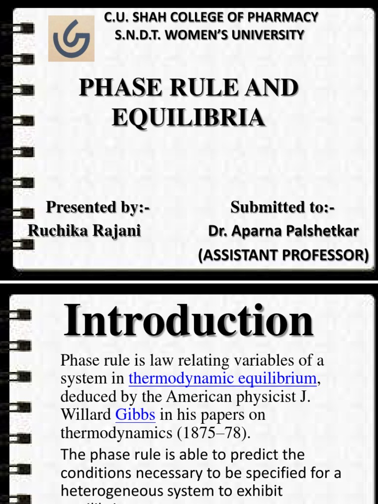 Phase Rule and Equilibria | PDF | Phase Rule | Phase (Matter)