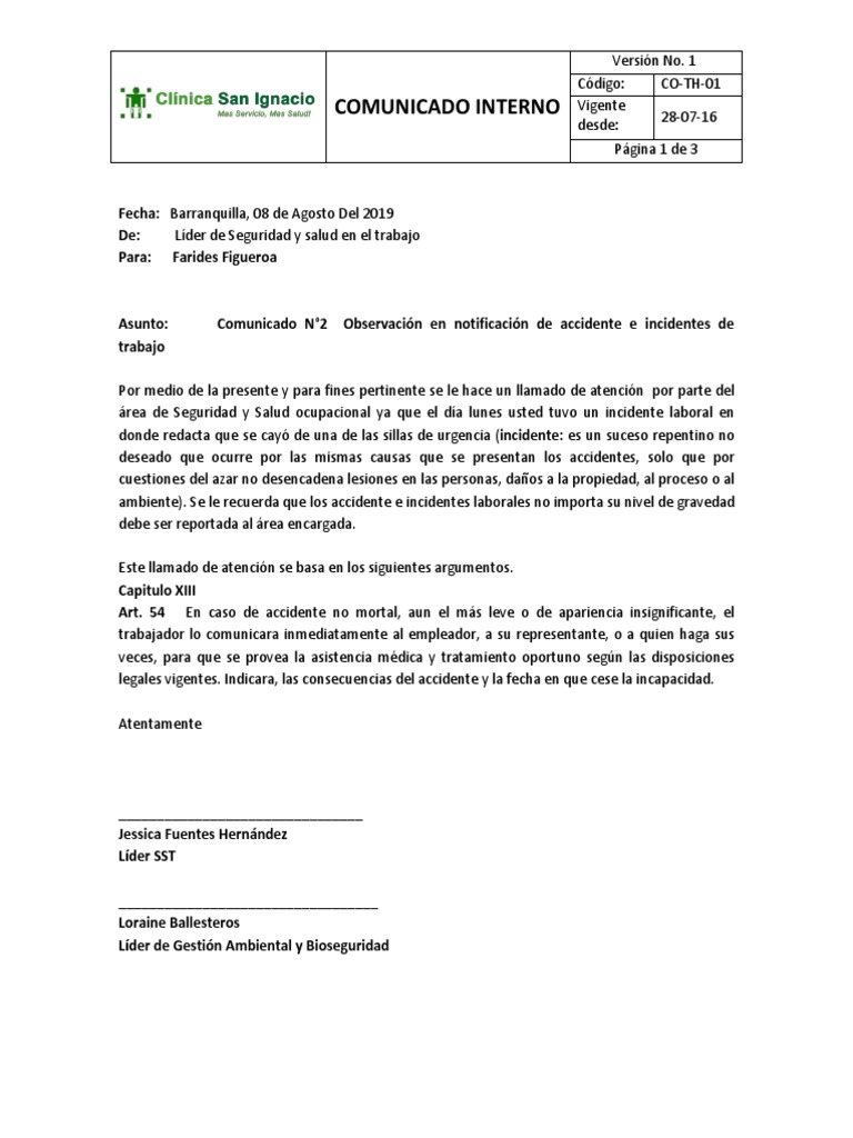 Comunicado Interno-2 | PDF | Bienestar | Medicina