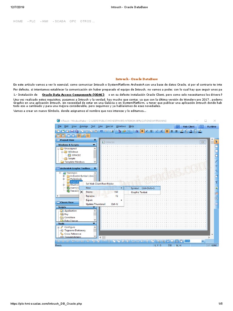 Intouch - Oracle DataBase | PDF | Base de datos Oracle | Oracle Corporation