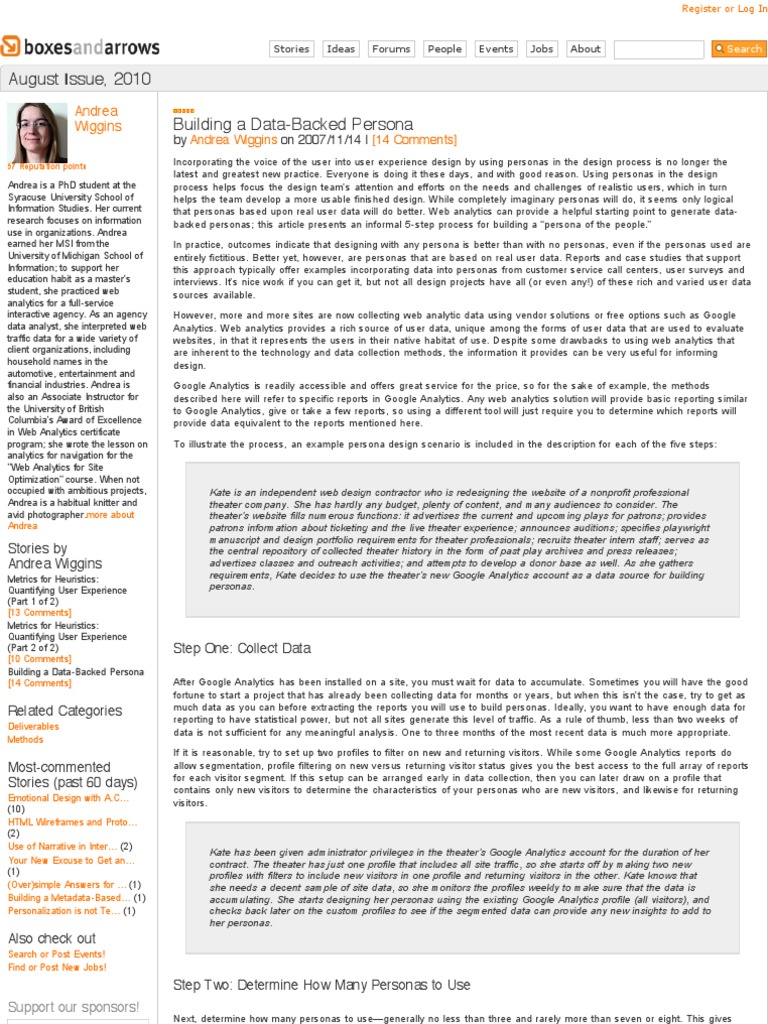 Building A Data-Backed Persona - Boxes and Arrows - The Design Behind ...