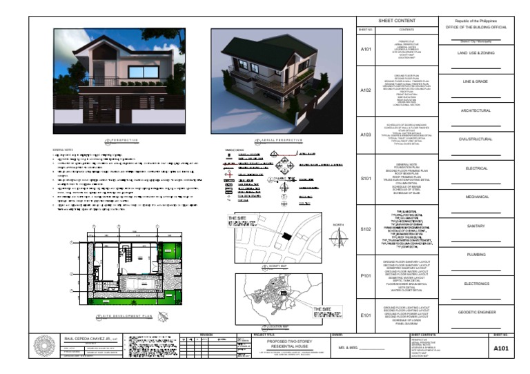 Sheet Content: General Notes | PDF | Wall | Roof