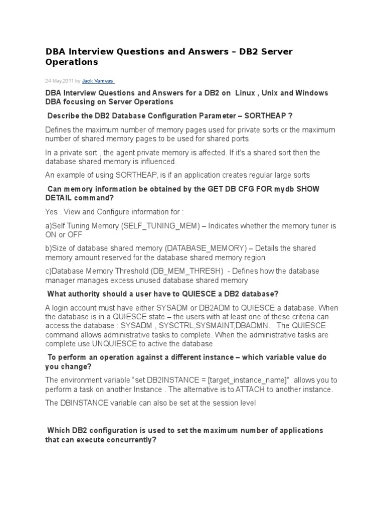 DBA Interview Questions and Answers | PDF | Databases | Memory