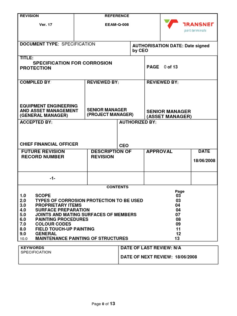 03-Part C3-3 Spec Corrosion Protection | PDF | Galvanization | Paint