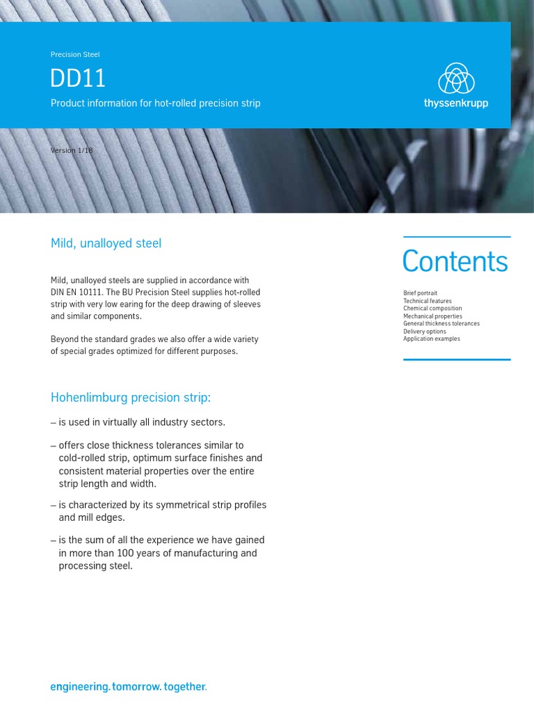 Hot-Rolled Precision Strip: Product Information for Mild, Unalloyed ...