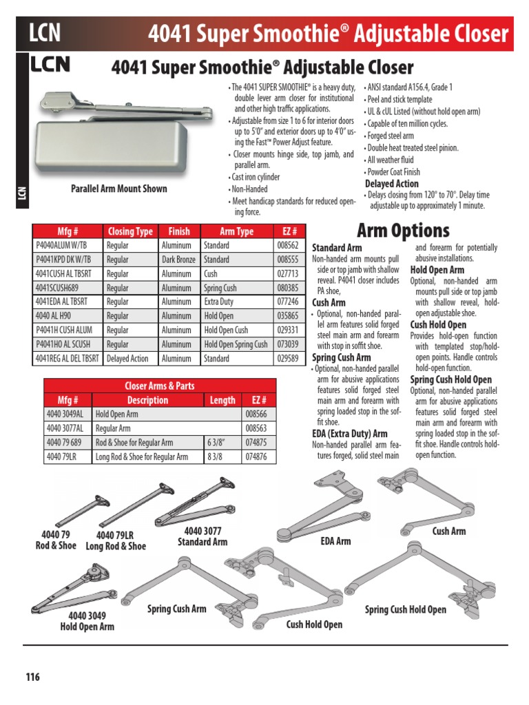 LCN 4041 | Download Free PDF | Door | Pneumatics