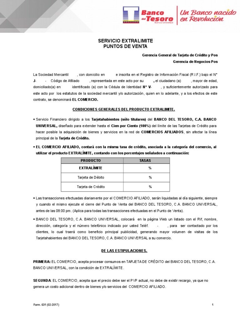 Form 631 Servicio Extralimite POS | PDF | Sociedad de responsabilidad ...