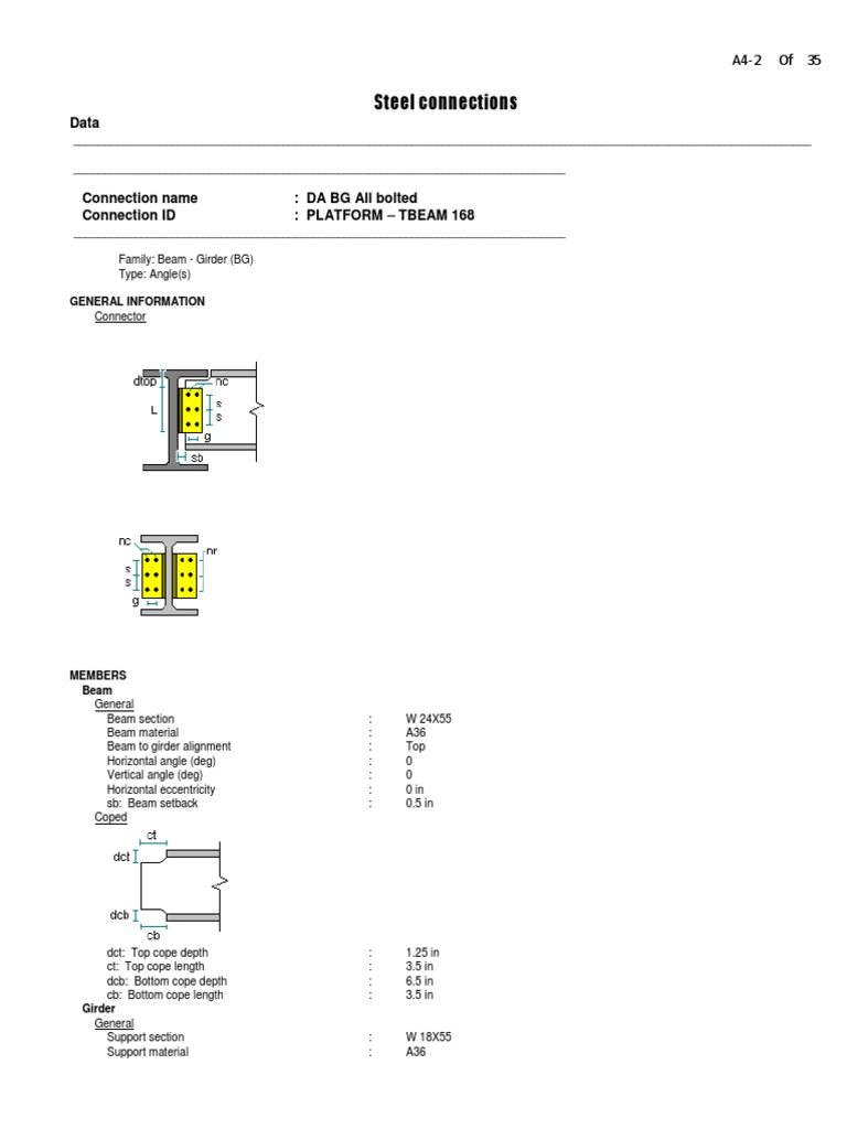 Steel Connection | PDF | Beam (Structure) | Yield (Engineering)