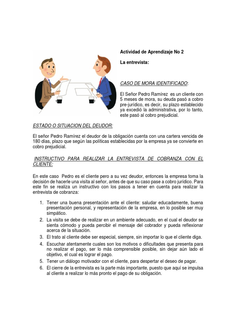 Actividad de Aprendizaje 2 La Entrevista Ver 2 | PDF | Economias | Business