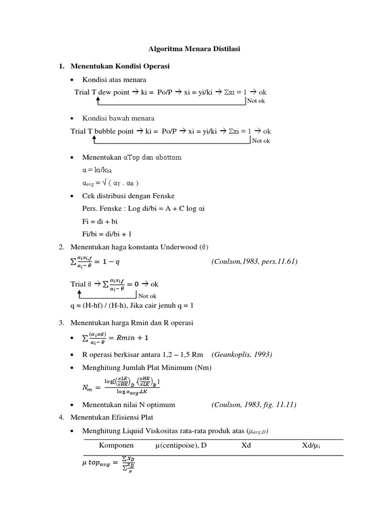 Algoritma Menara Distilasi | PDF