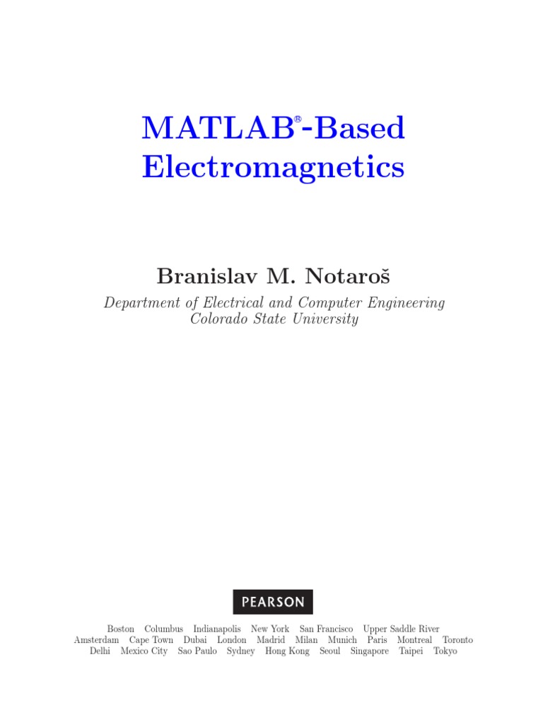 Matlab Based Electromagnetics A Comprehensive Introduction With Applications And Solved