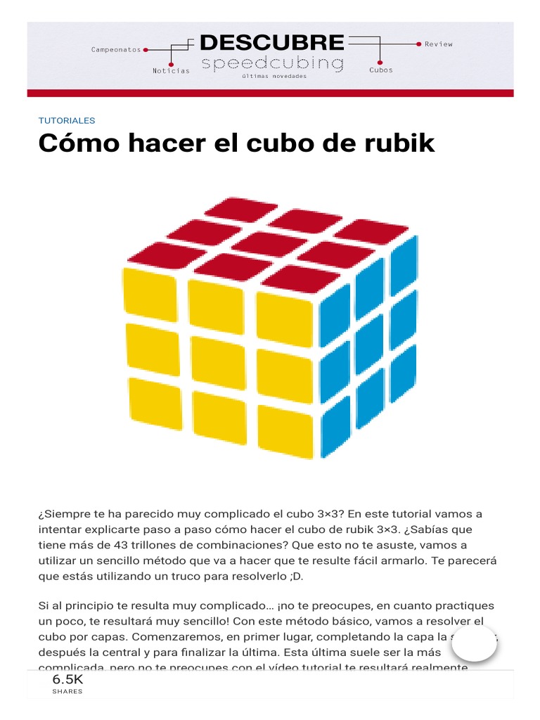 Cómo resolver el cubo Rubik 3x3 paso a paso | PDF