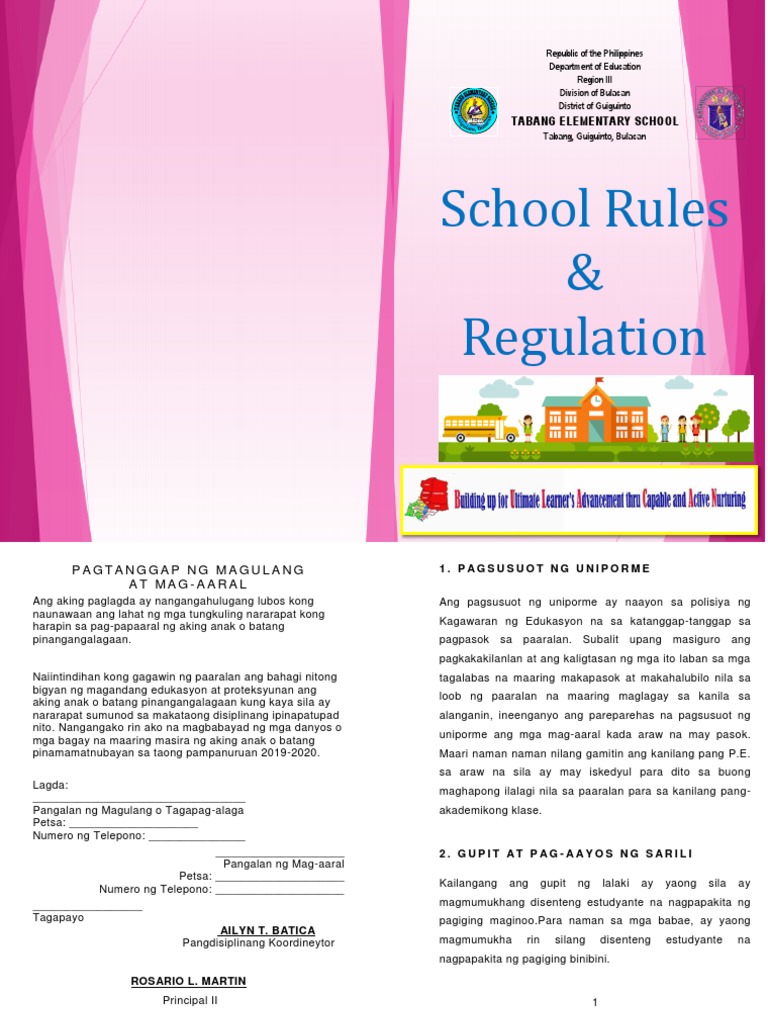 Tagalog School Rules and Regulation | PDF