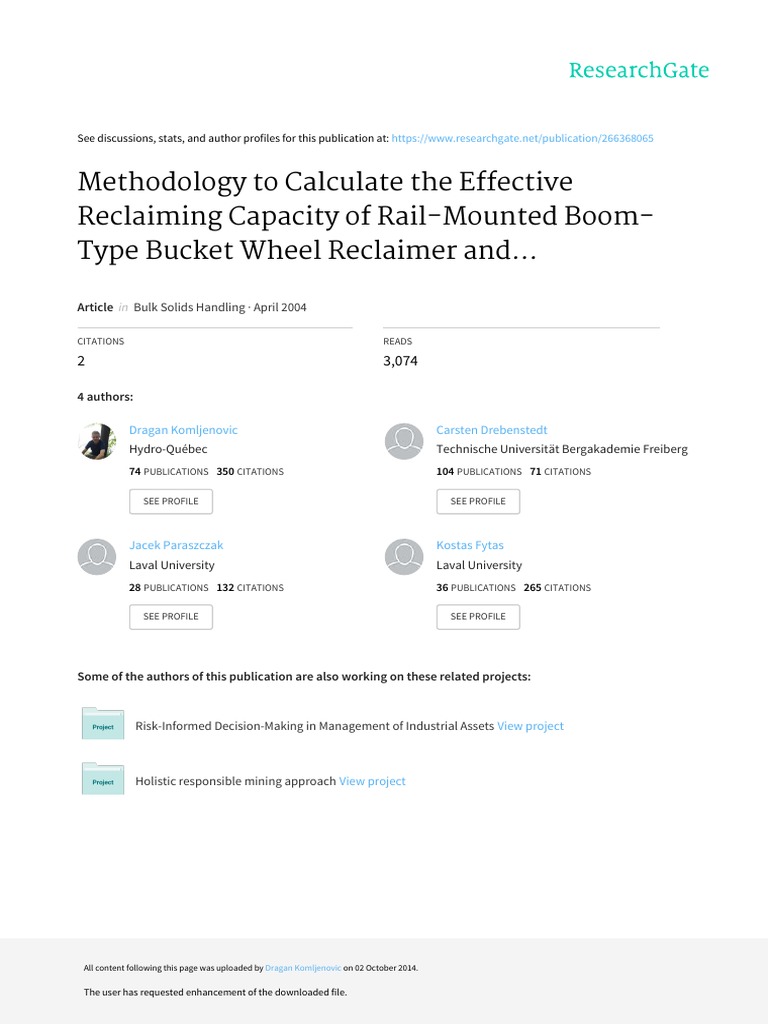 Methodology To Calculate The Effective Reclaiming Capacity of Rail ...