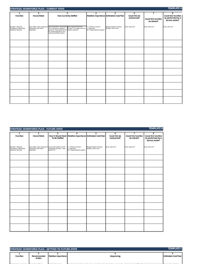 Strategic Workforce Plan - Current State Template A | PDF | Outsourcing ...