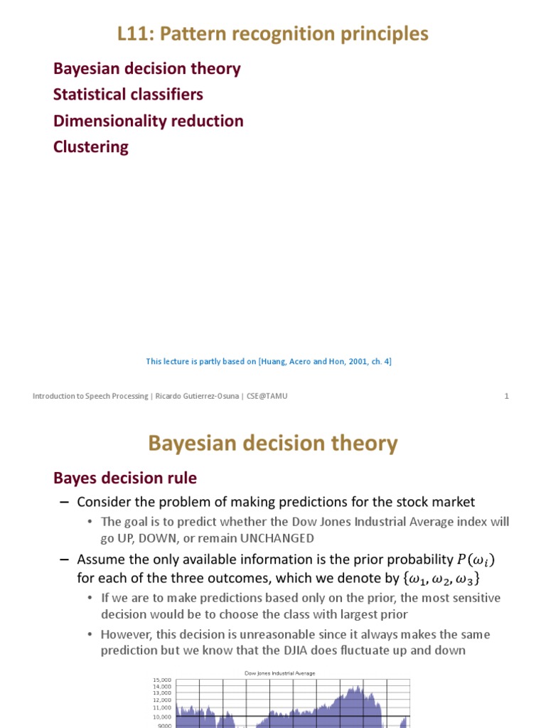 L11 - Pattern Recognition Principles | PDF | Principal Component ...