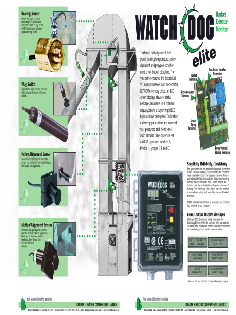 Bucket Elevator Monitor: Bearing Sensor | PDF | Elevator | Electrical ...