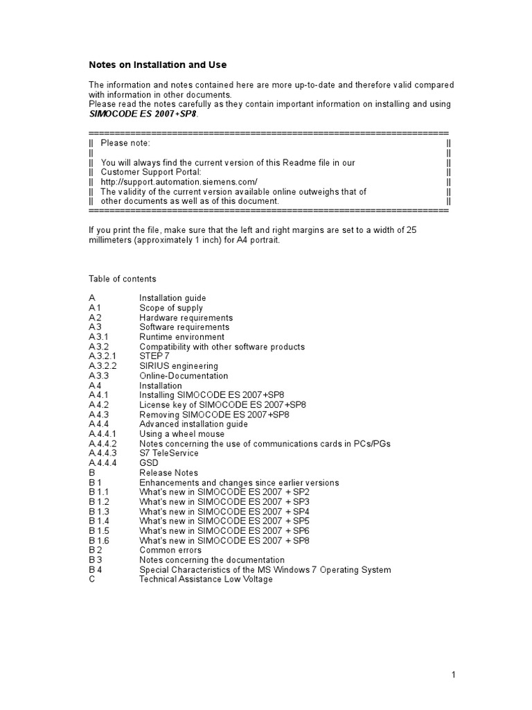 Notes On Installation and Use: SIMOCODE ES 2007+SP8 | PDF | Windows 7 ...