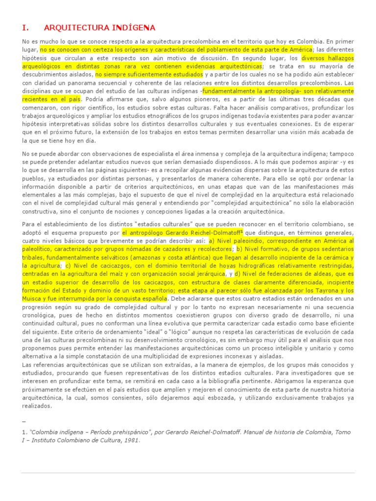 Arquitectura Indígena Precolombina en Colombia | PDF | Naturaleza