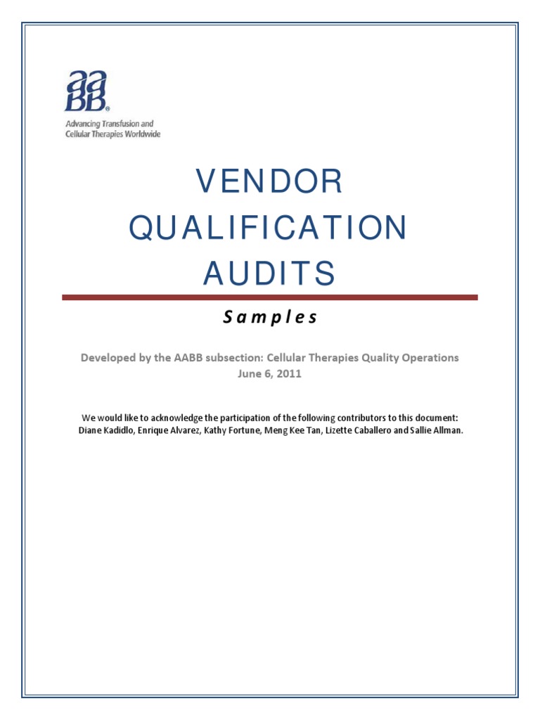 Vendor Qualification Audits Samples | PDF | Business