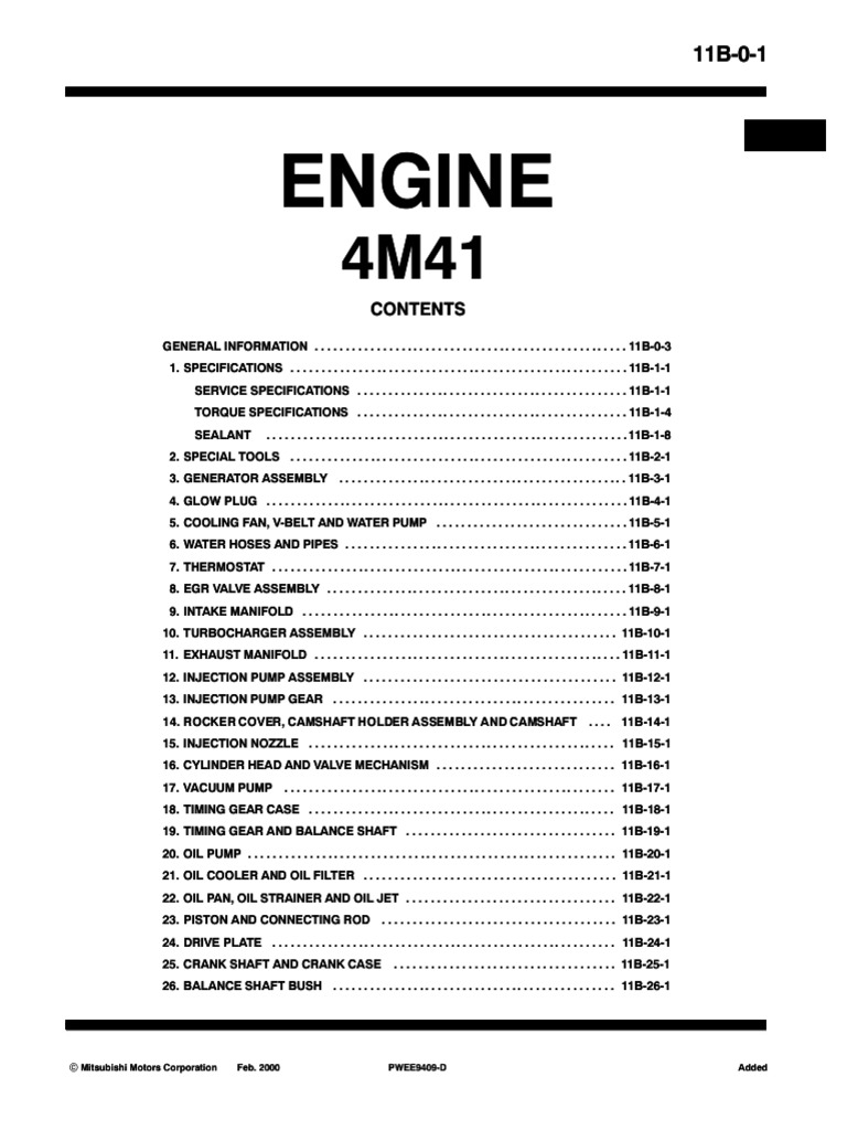 Motor 4m41 Mitsubishi PDF | PDF | Fuel Injection | Turbocharger