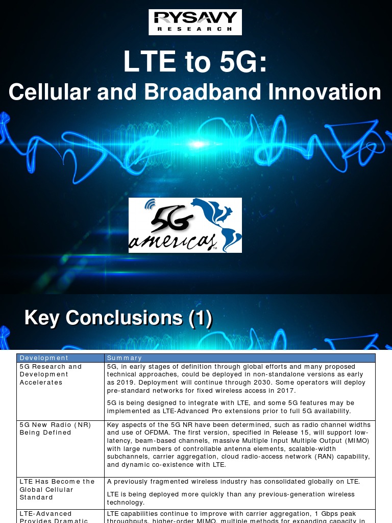 LTE To 5G Cellular and Broadband Innovation - Rysavy For Upload PDF ...