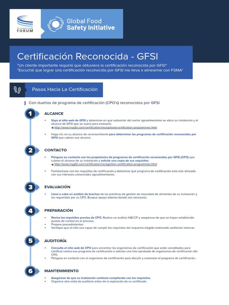 Pasos para Certificación GFSI | PDF | Análisis de Riesgo y Puntos ...