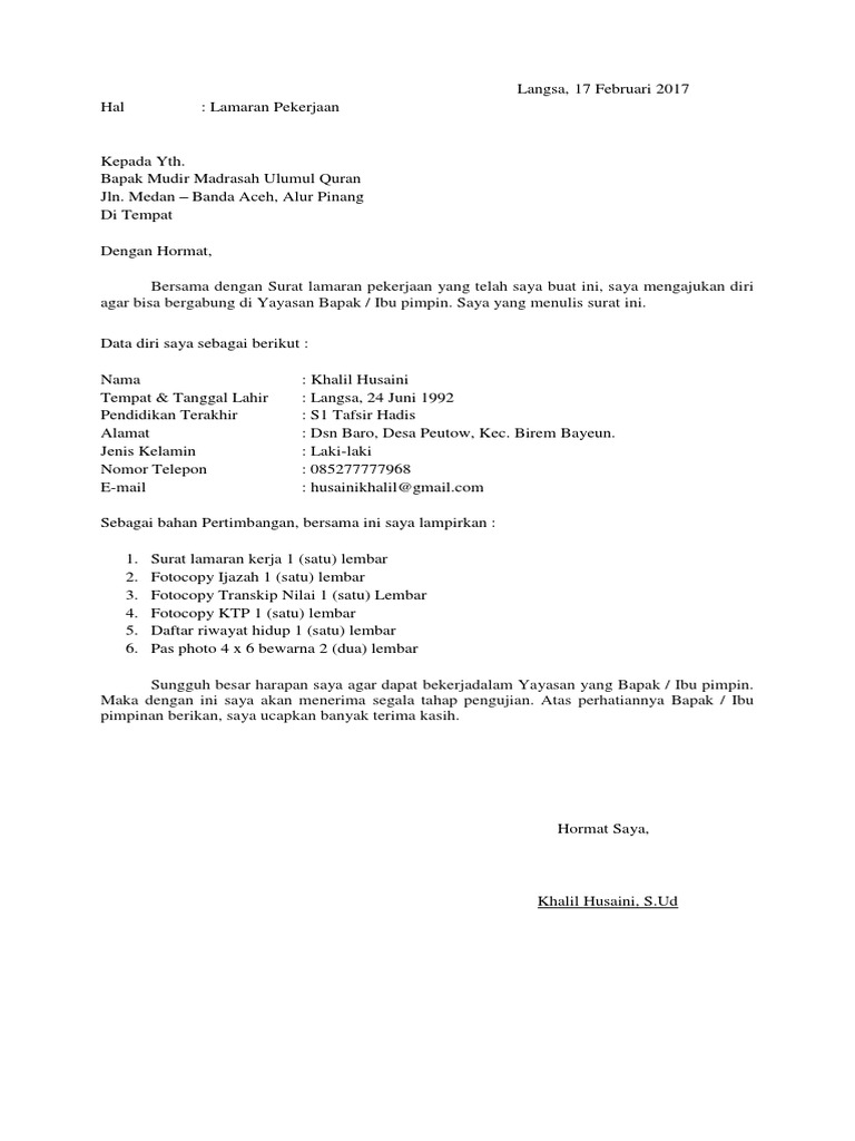 Surat Lamaran SD IT ALMARHAMAH | PDF | Kesehatan Holistik