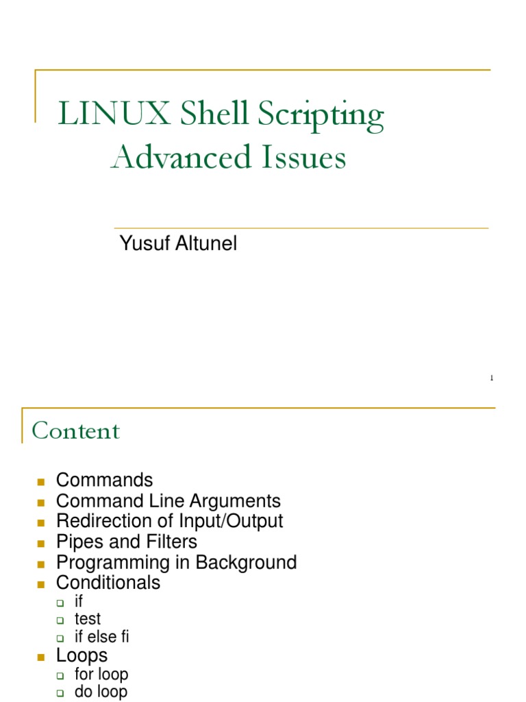 Linux Shell Scripting Advanced | PDF | Control Flow | Command Line Interface